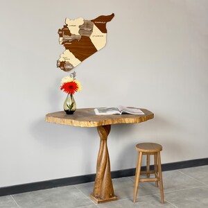 Wooden Syria Map Wall Art With Pins Damascus Souvenir Syrian Map 3D ...