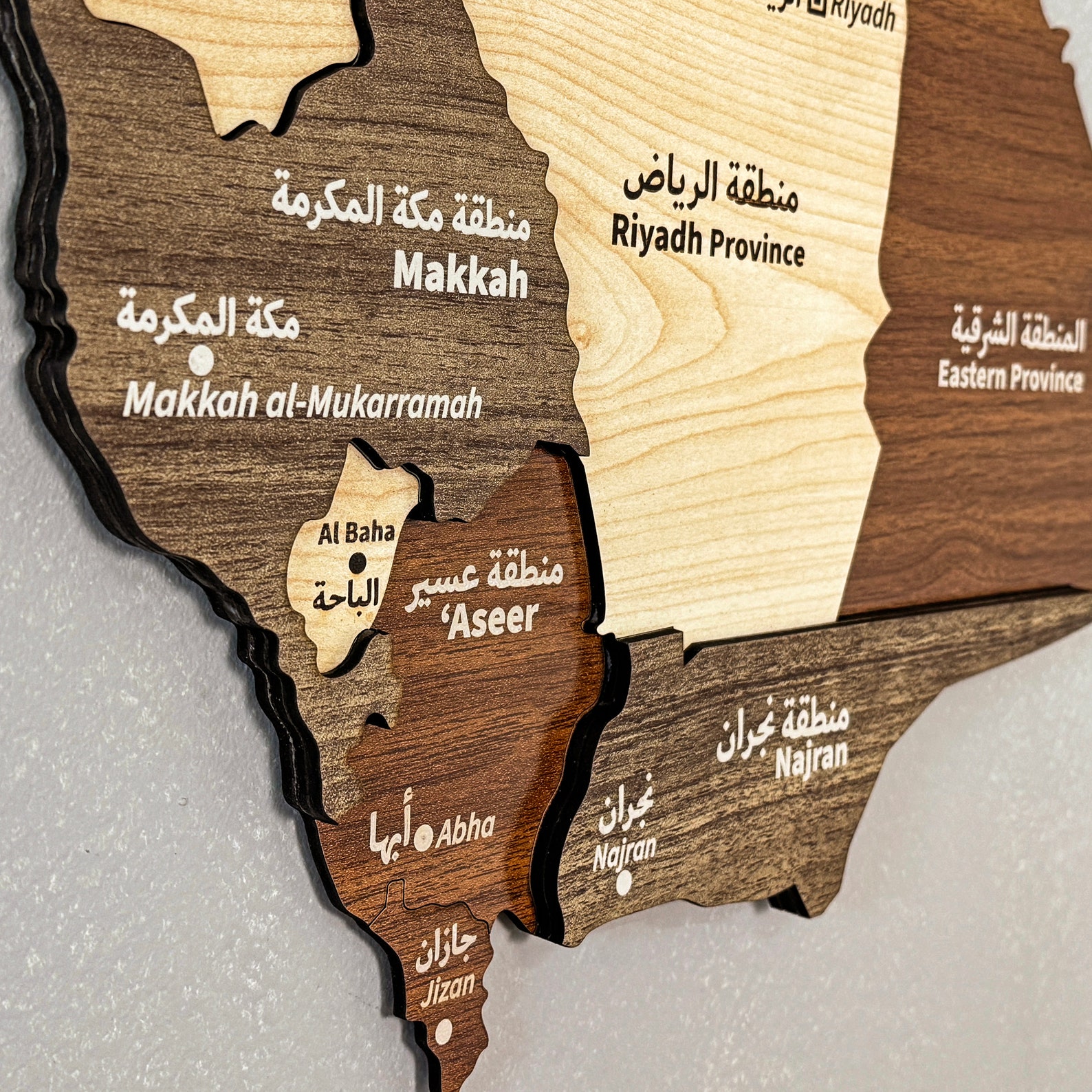 Wooden Saudi Arabia Map Wall Art With Pins Riyadh Travel Souvenir 3D ...
