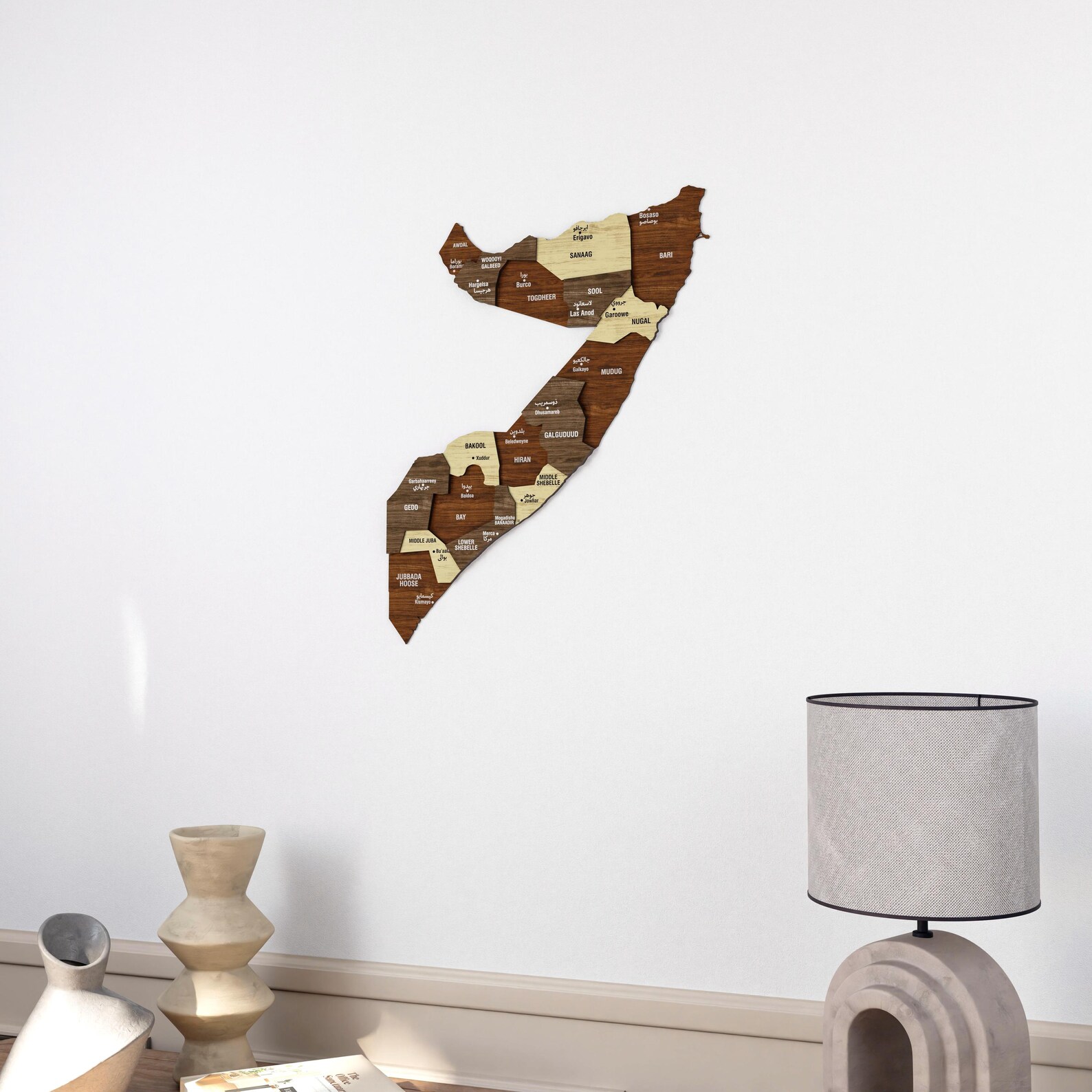 Somalia Map Walll Art Wooden Country Map Wall Decoration for Living ...