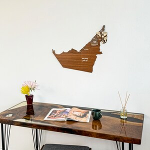 Wooden United Arab Emirates Map Wall Art With Dubai Travel Souvenir 3D ...