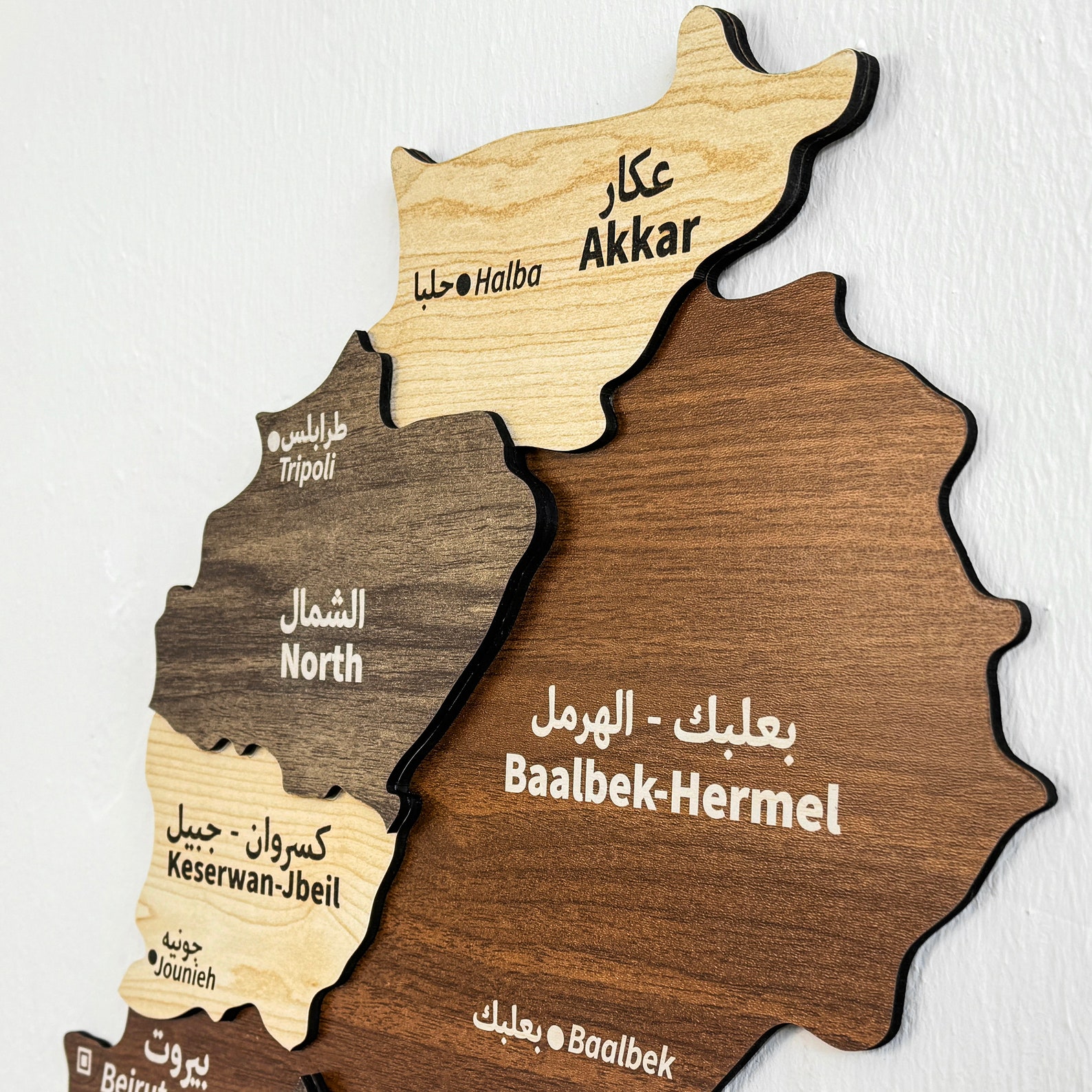 Wooden Lebanon Map Wall Art With Pins Beirut Travel Souvenir 3D Home ...