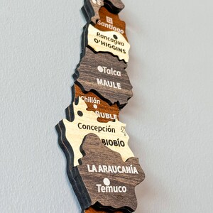Wooden Chile Map Wall Art With Pins Santiago Travel Souvenir 3D Home ...