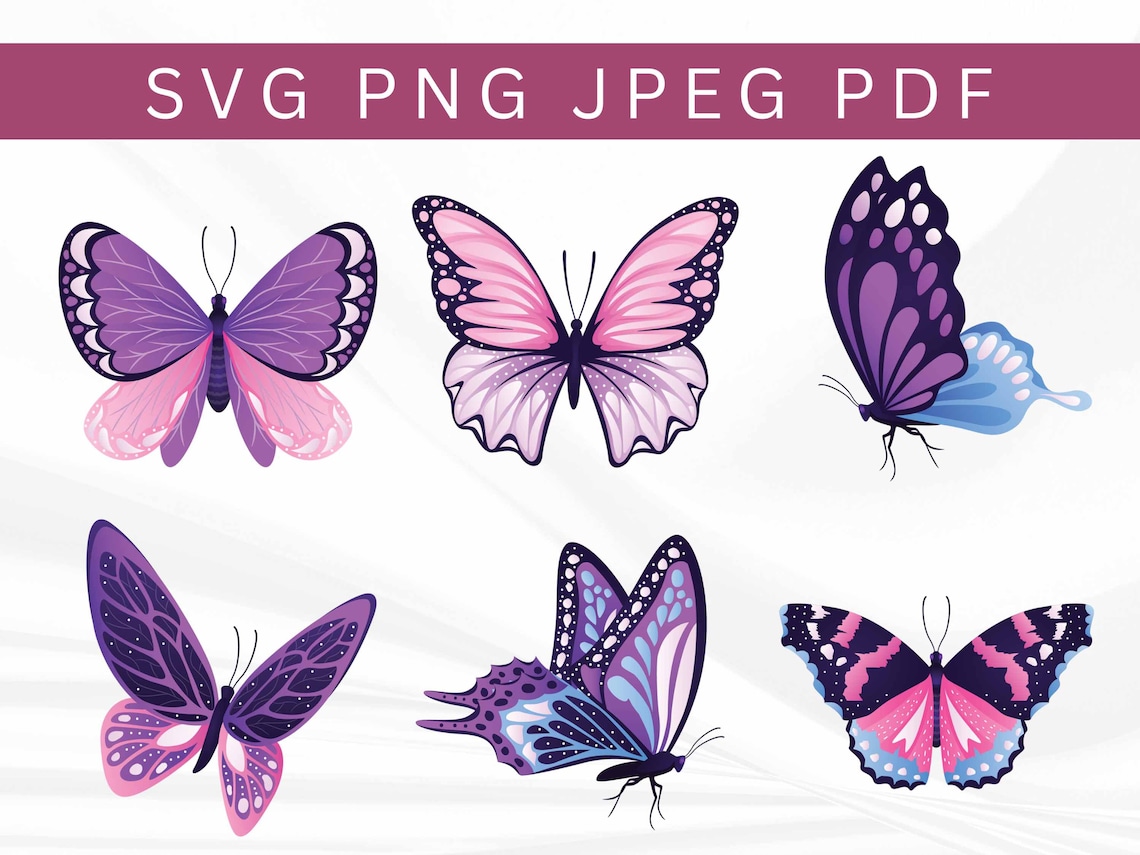 Simple Butterfly Svg Bundles, Butterfly Print Art, Butterflies Png ...