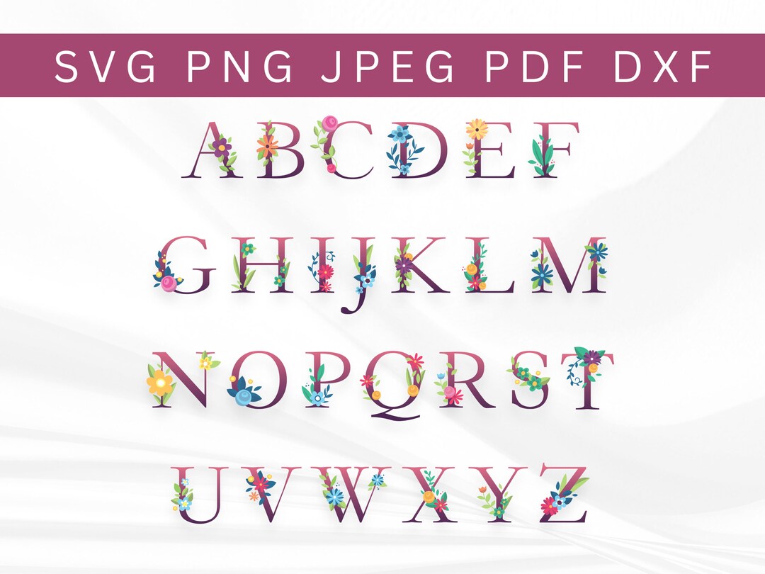 Fancy Alphabet Svg, Floral Letter Svg, Split Letter Svg, Monogram ...
