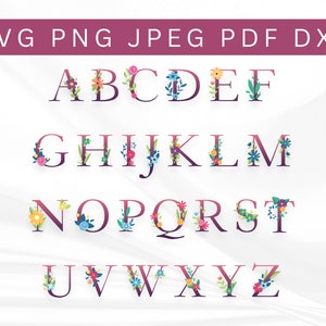 Fancy Alphabet Svg, Floral Letter Svg, Split Letter Svg, Monogram ...