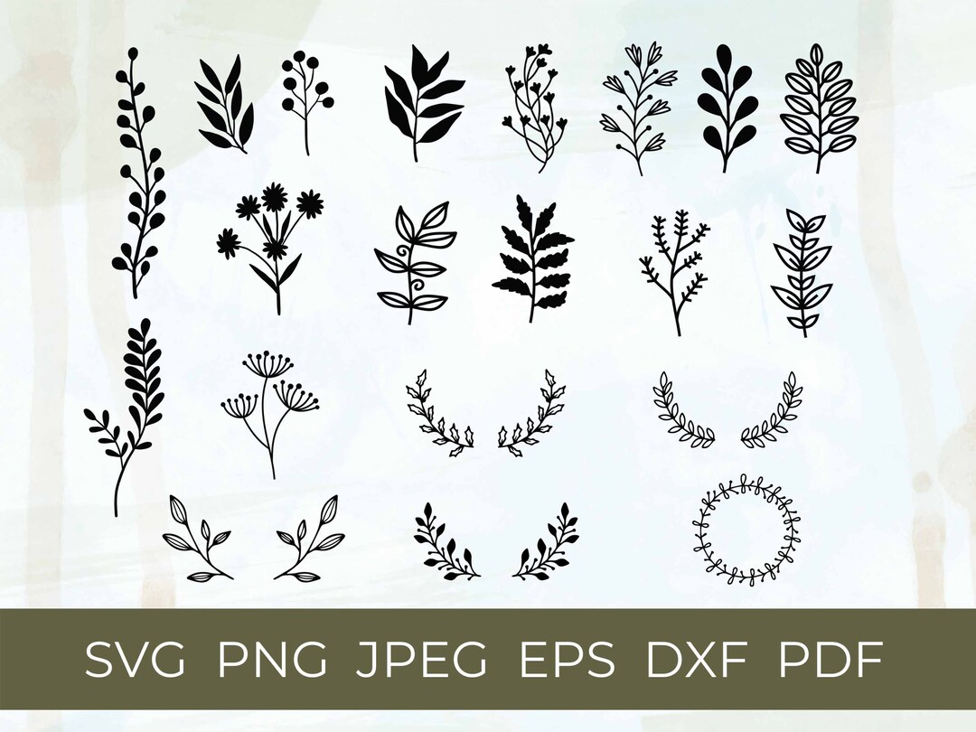 Plant Leaves Svg Bundles, Tropical Leaves Wreath Svg, Leaves Svg ...