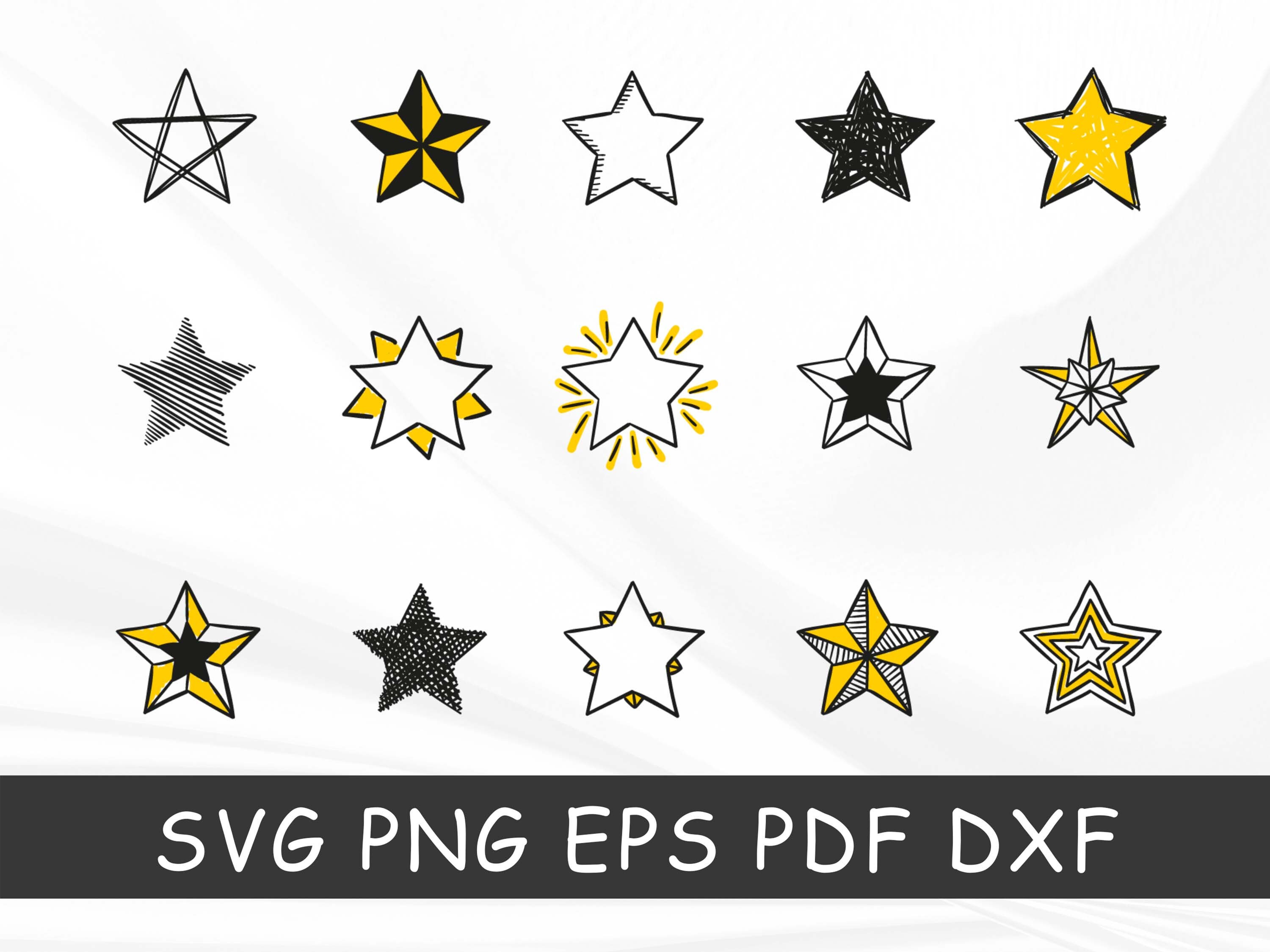 Stars SVG Bundle, Star Clip Art, Sparkle Svg, Shapes Svg Cut Files, Silhouette Files, Instant ...