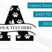 Dog Paw Split Letter Svg/png, Alphabet Letter Svg, Letter Template ...