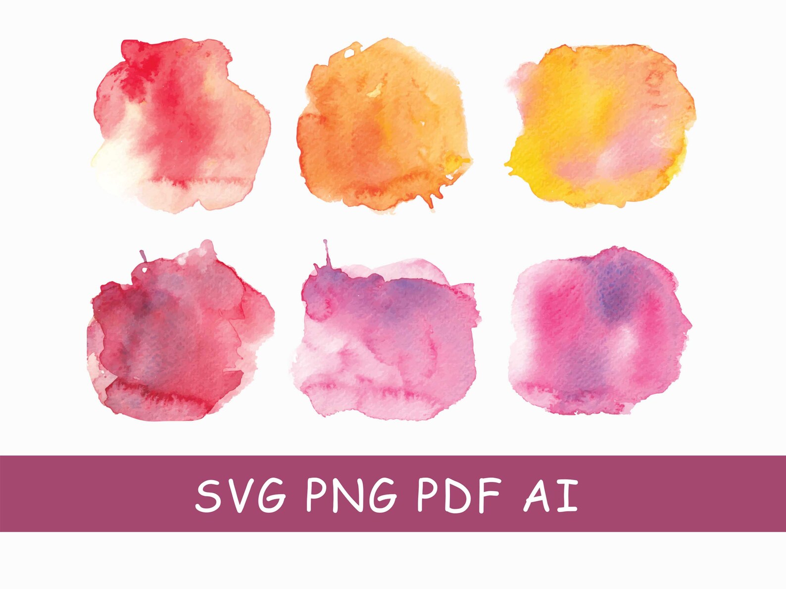 Watercolor Splash Clipart, Paint Splatter Png, Digital Clipart ...