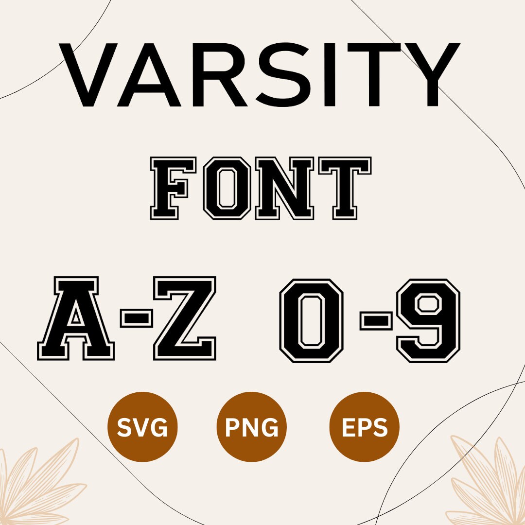 Varsity Font Alphabets SVG, Letter Alphabet and Number Clipart, Letter ...