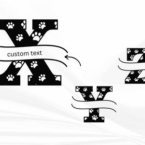 Dog Paw Split Letter Svg/png, Alphabet Letter Svg, Letter Template ...