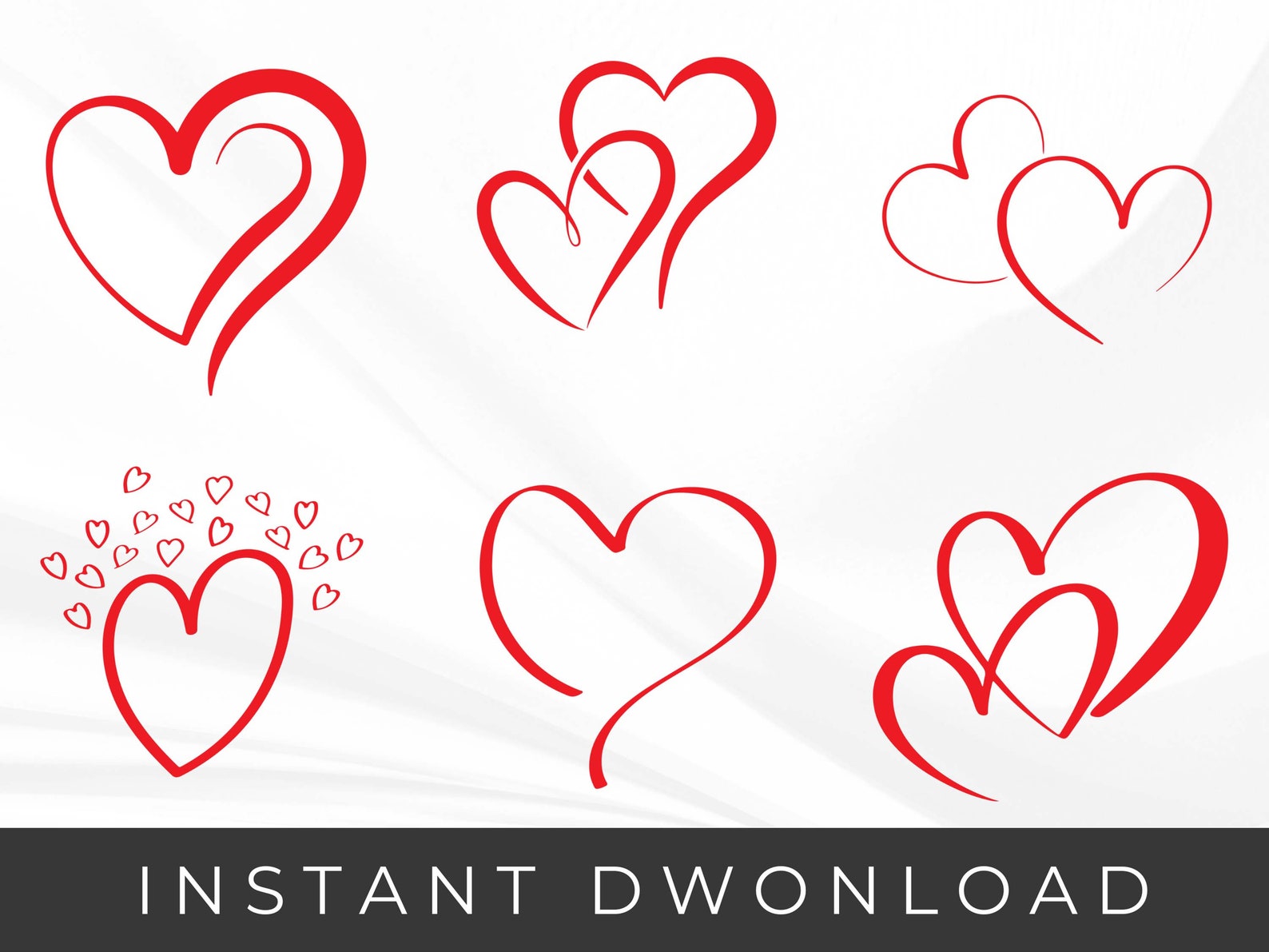 Heart Bundle Svg, Heart Charm Png, Love Valentine Heart Svg, Red Hearts ...