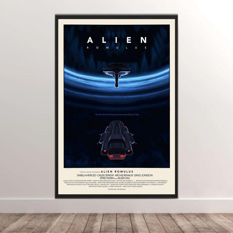 Alien Romulus 2024 Movie Poster Classic Sci-fic Film Poster Wall Art ...