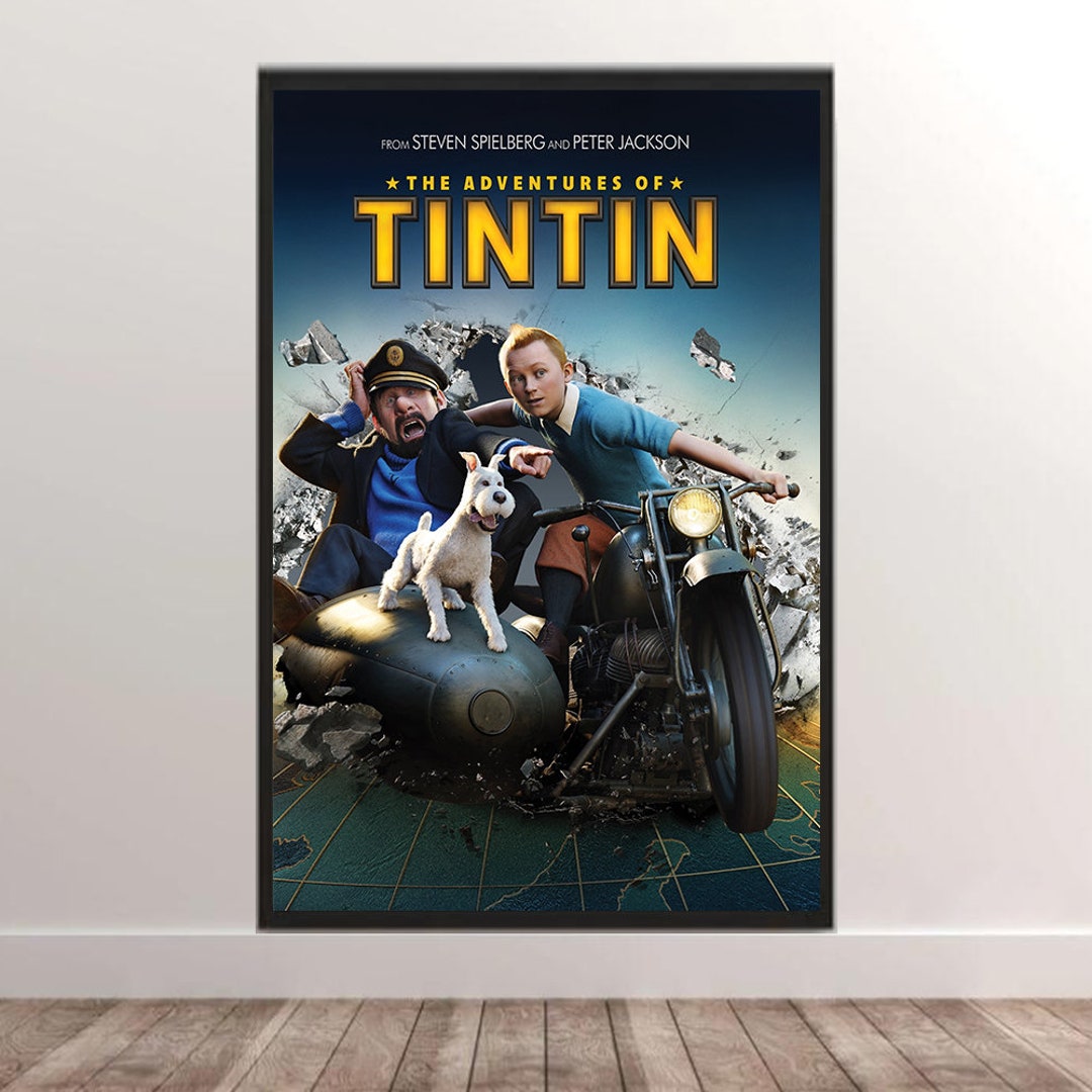 The Adventures of Tintin Movie Poster Classic Film Poster Wall Art Decor High Quality Canvas ...
