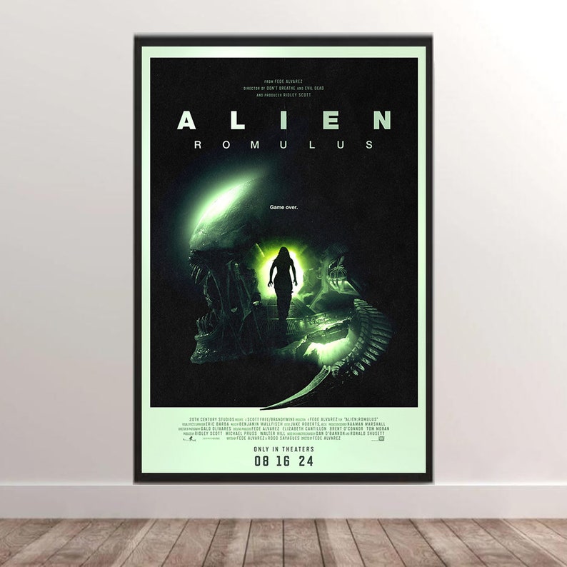 Alien Romulus 2024 Movie Poster Classic Sci-fic Film Poster Wall Art ...