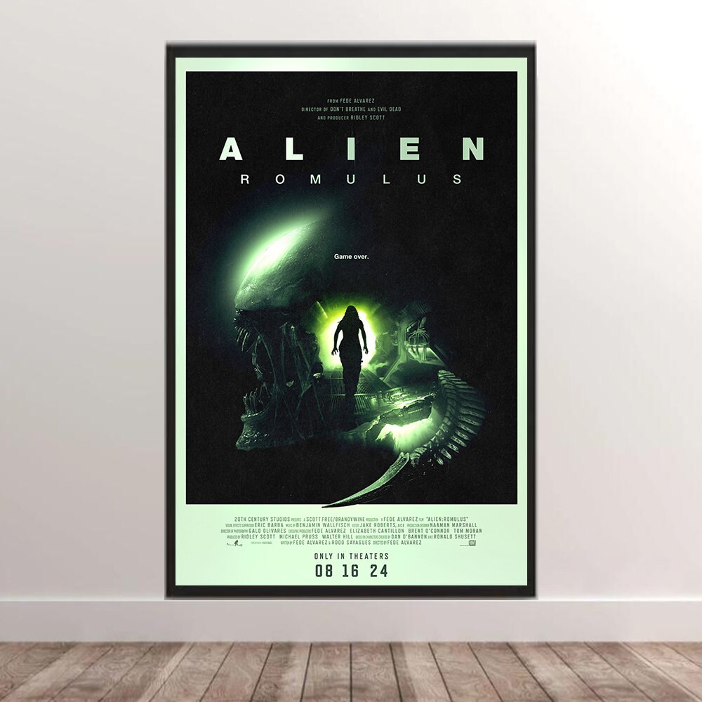 Alien Romulus 2024 Movie Poster Classic Sci-fic Film Poster Wall Art ...