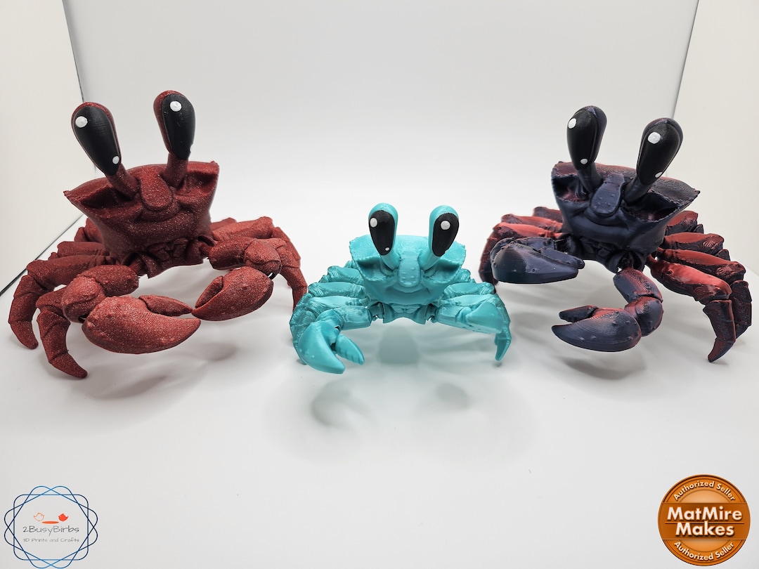 Ghost Crab 3D Printed Articulated Flexi Fidget Toy. Adult or Baby ...