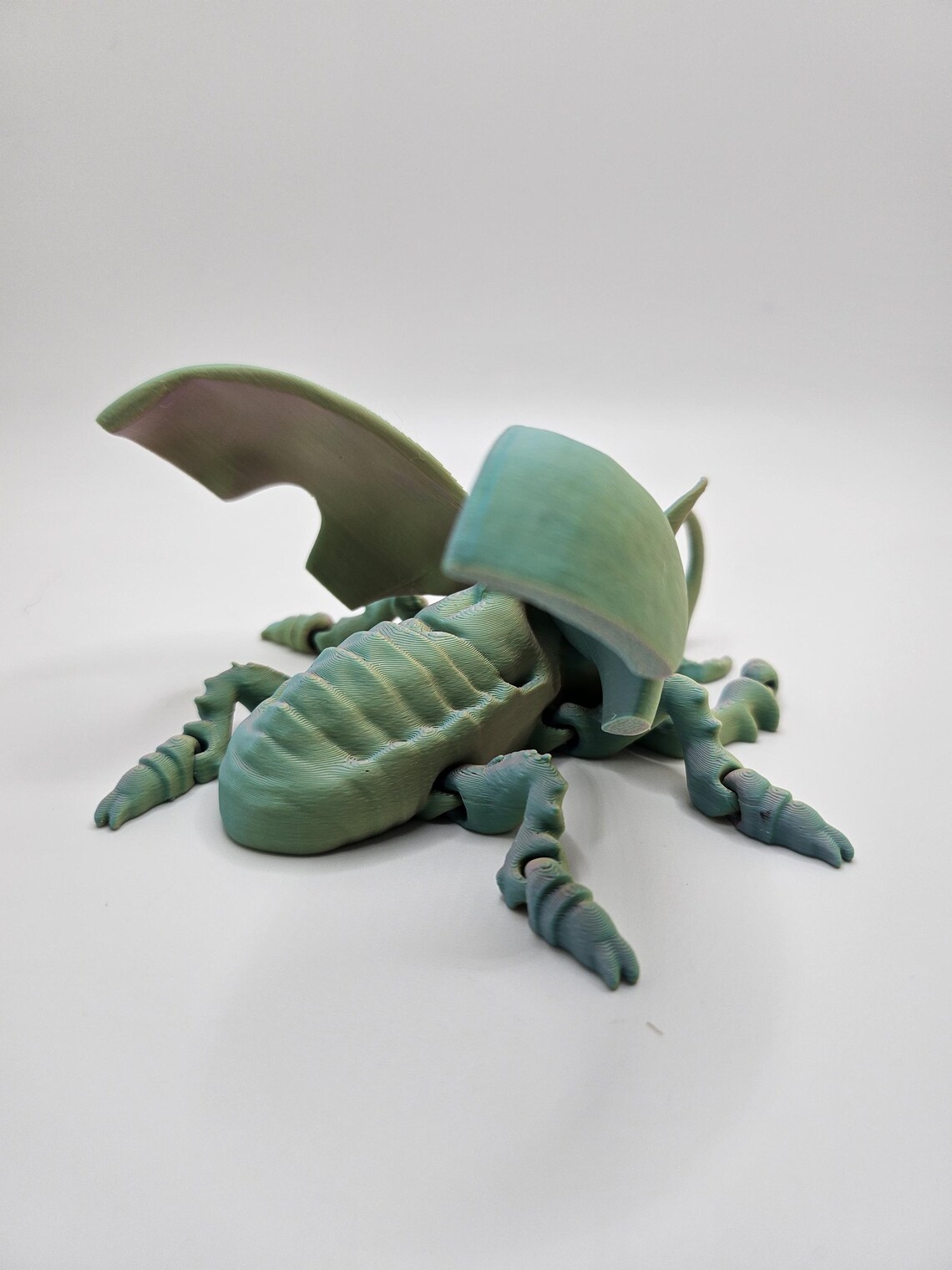 Rhinoceros Beetle 3D Printed Articulated Flexi Fidget Toy Model. Moving ...