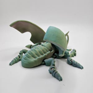 Rhinoceros Beetle 3D Printed Articulated Flexi Fidget Toy Model. Moving ...