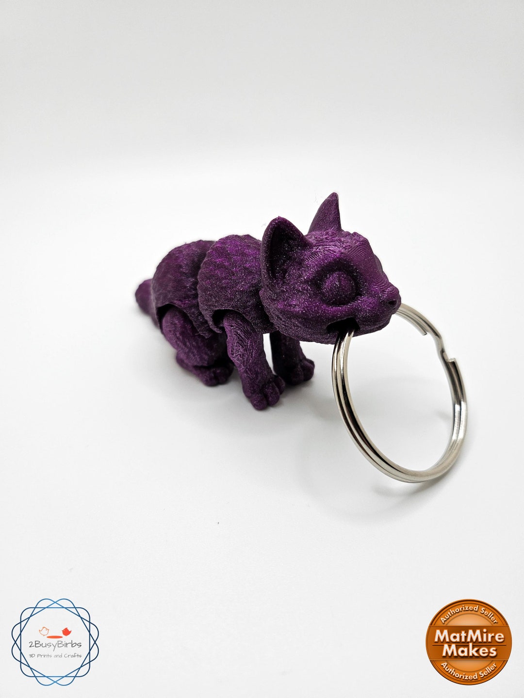 Cat Keychain 3D Printed Flexi Articulated Fidget. Choose Your Color ...