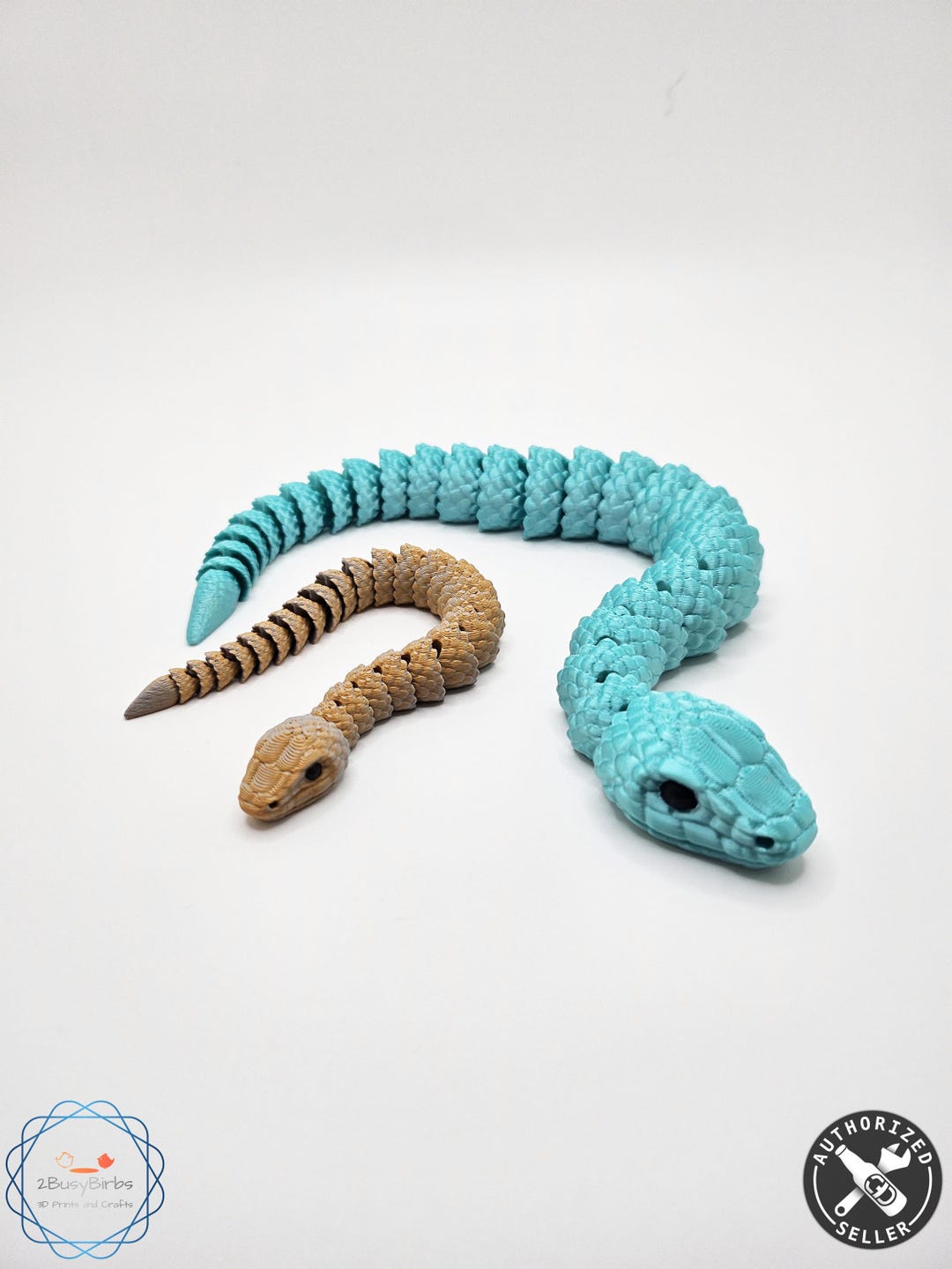 Small Snakes 3D Printed Articulated Flexi Fidget Toy. 2 Sizes! Printed ...