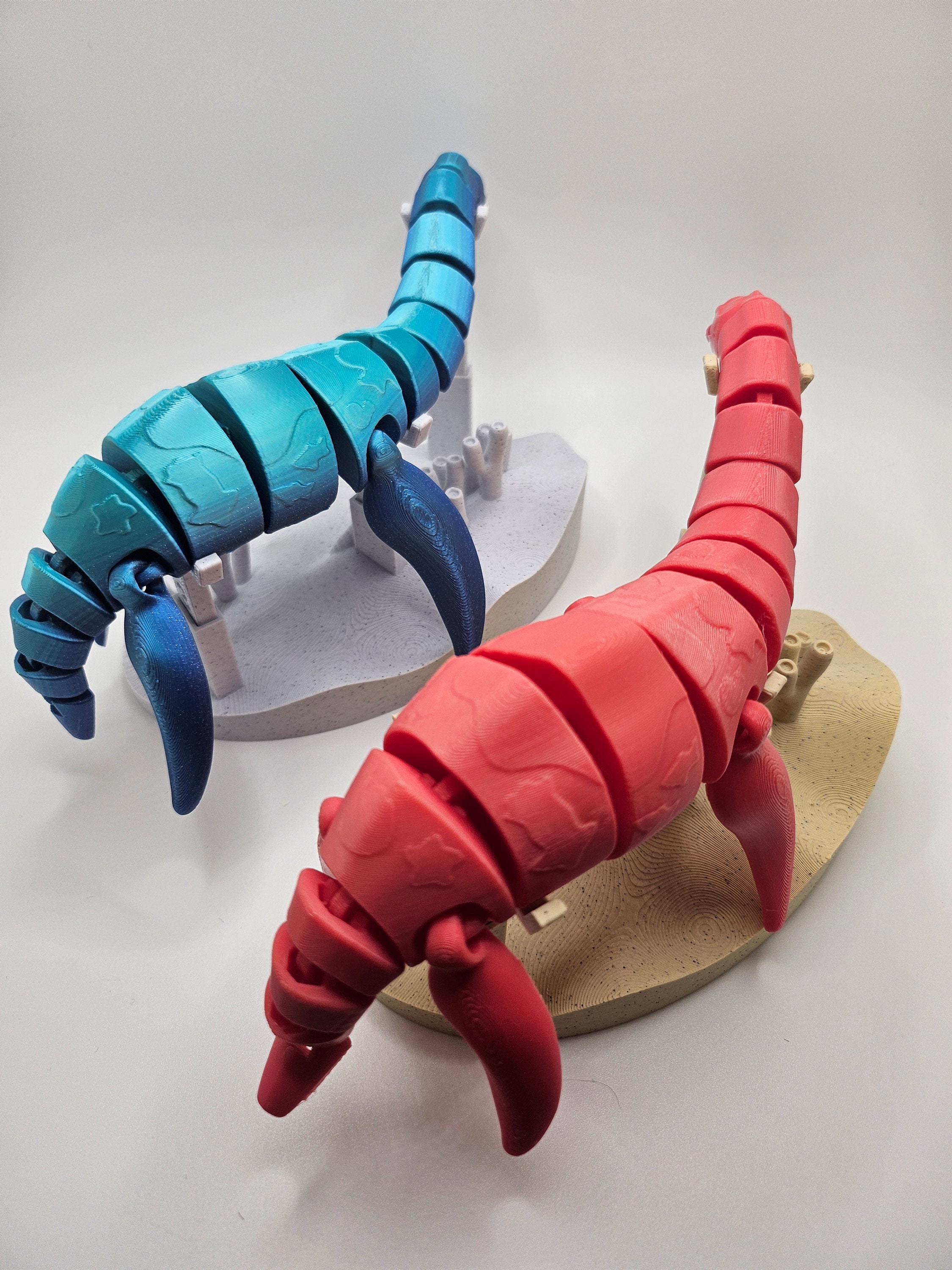 Plesiosaurus 3D Printed Articulated Flexi Fidget Toy Model With Stand ...