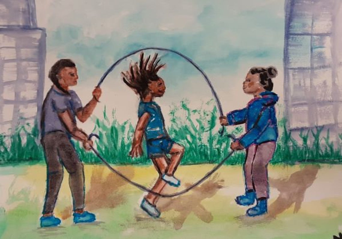 Print of Jumping Rope Double Dutch Water color Painting | Etsy