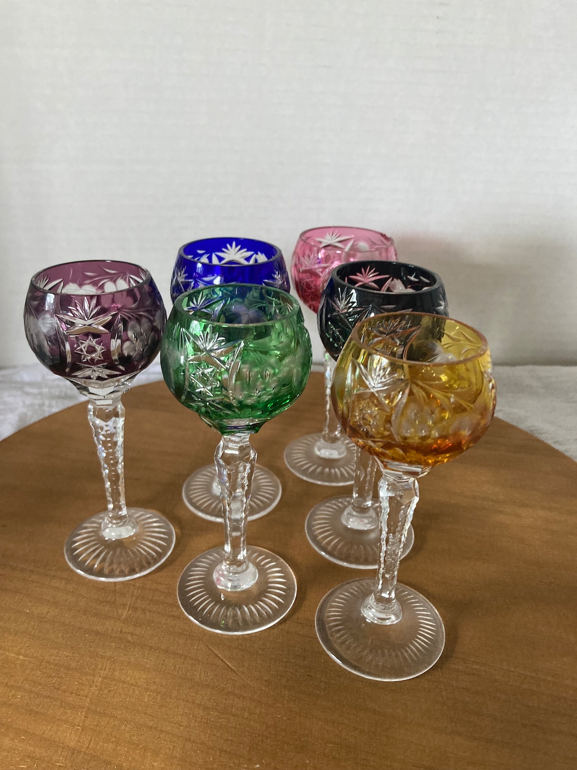 Vintage AJKA Marsala Crystal Cut Cordial/sherry/liqueur Glasses Set of ...