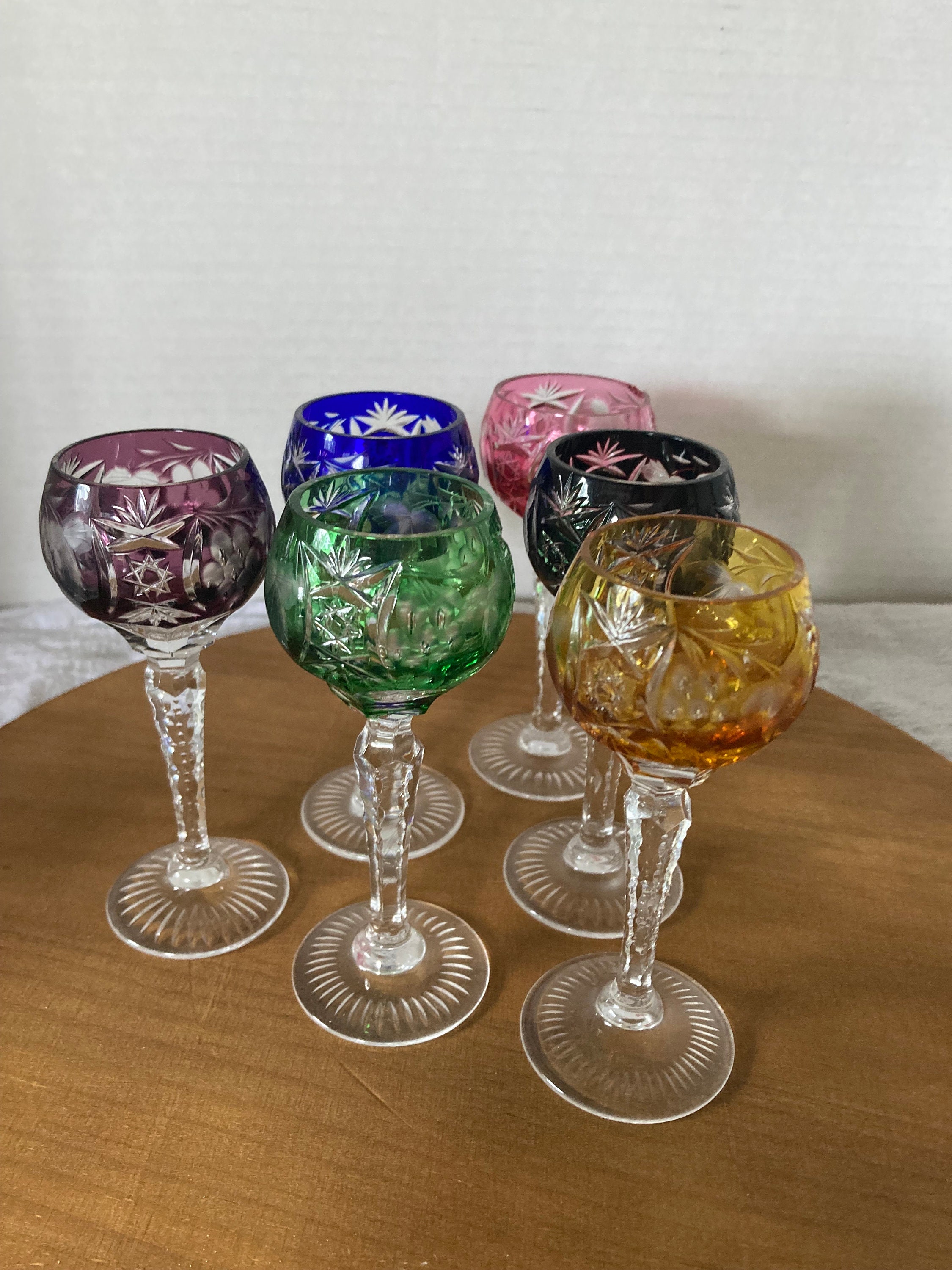 Vintage AJKA Marsala Crystal Cut Cordial/sherry/liqueur Glasses Set of ...