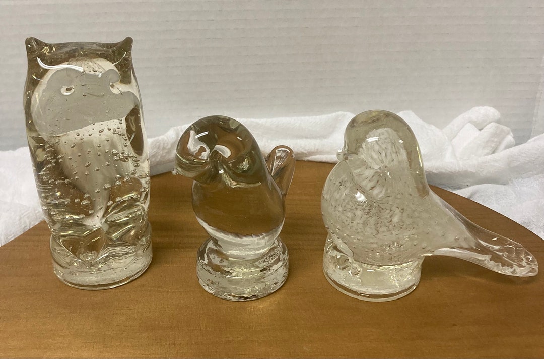 Vintage Altaglass Bird Figurines/ Paperweights - Etsy