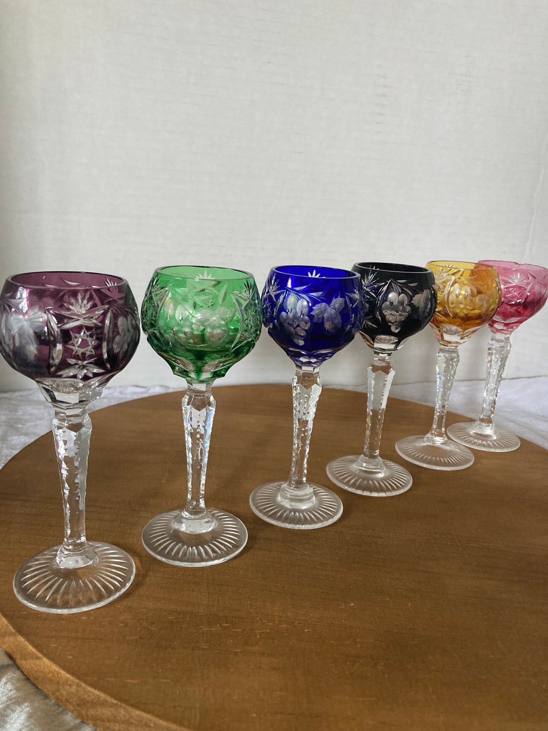 Vintage AJKA Marsala Crystal Cut Cordial/sherry/liqueur Glasses - Set ...