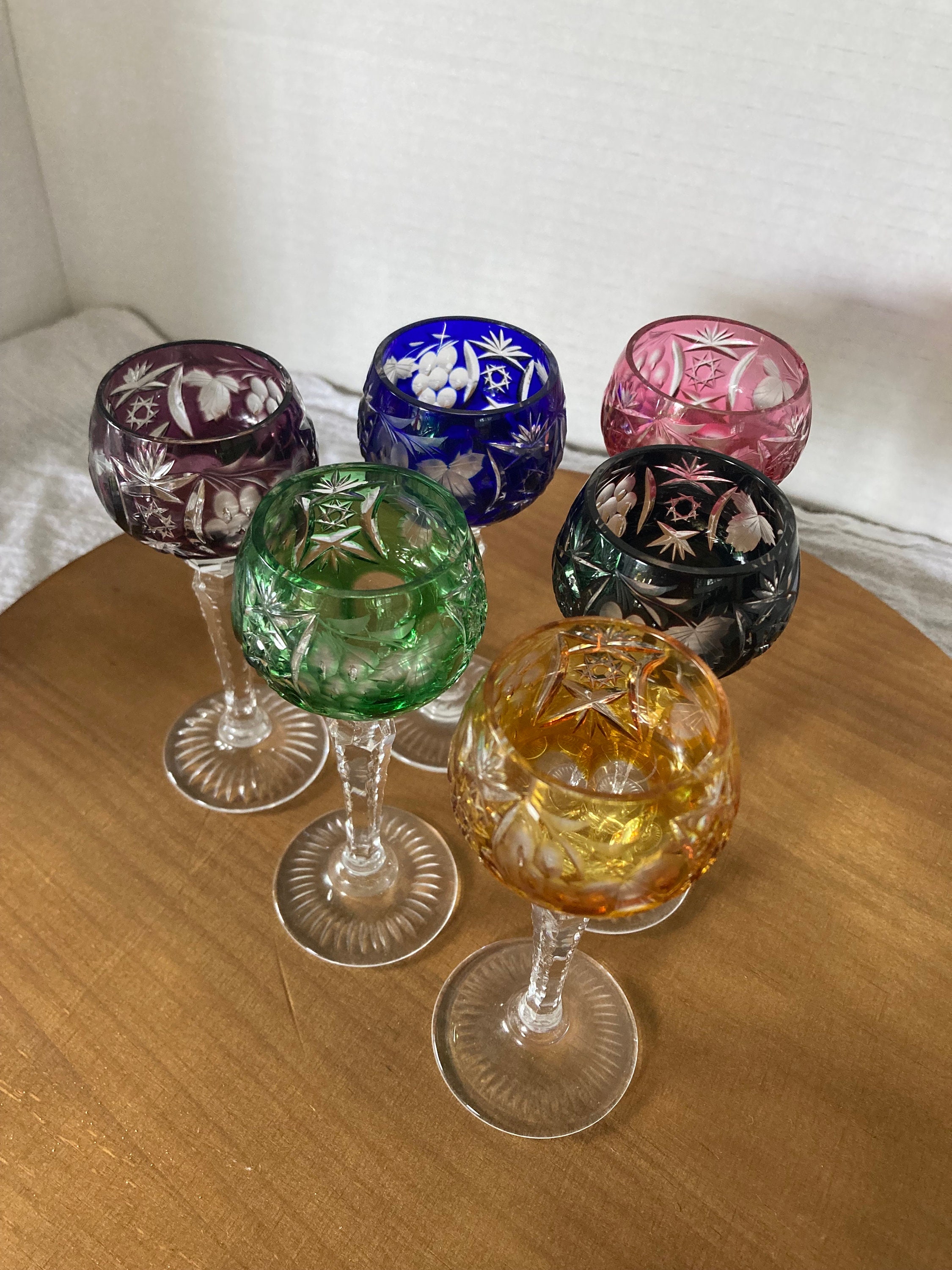 Vintage AJKA Marsala Crystal Cut Cordial/sherry/liqueur Glasses Set of ...