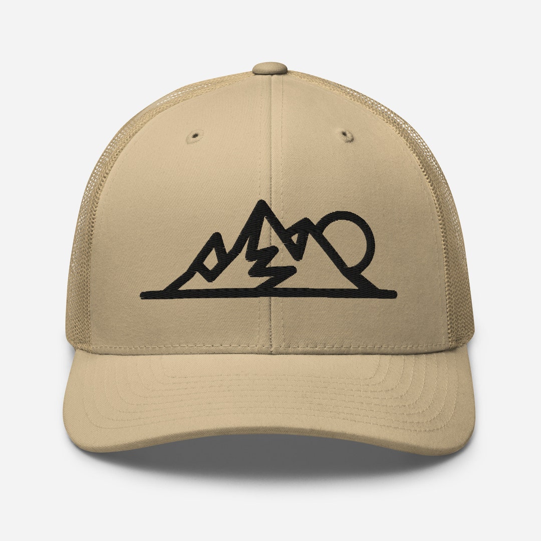 Mountain Range Trucker Hat, Trail Running Hat, Mountain Layer Cap ...