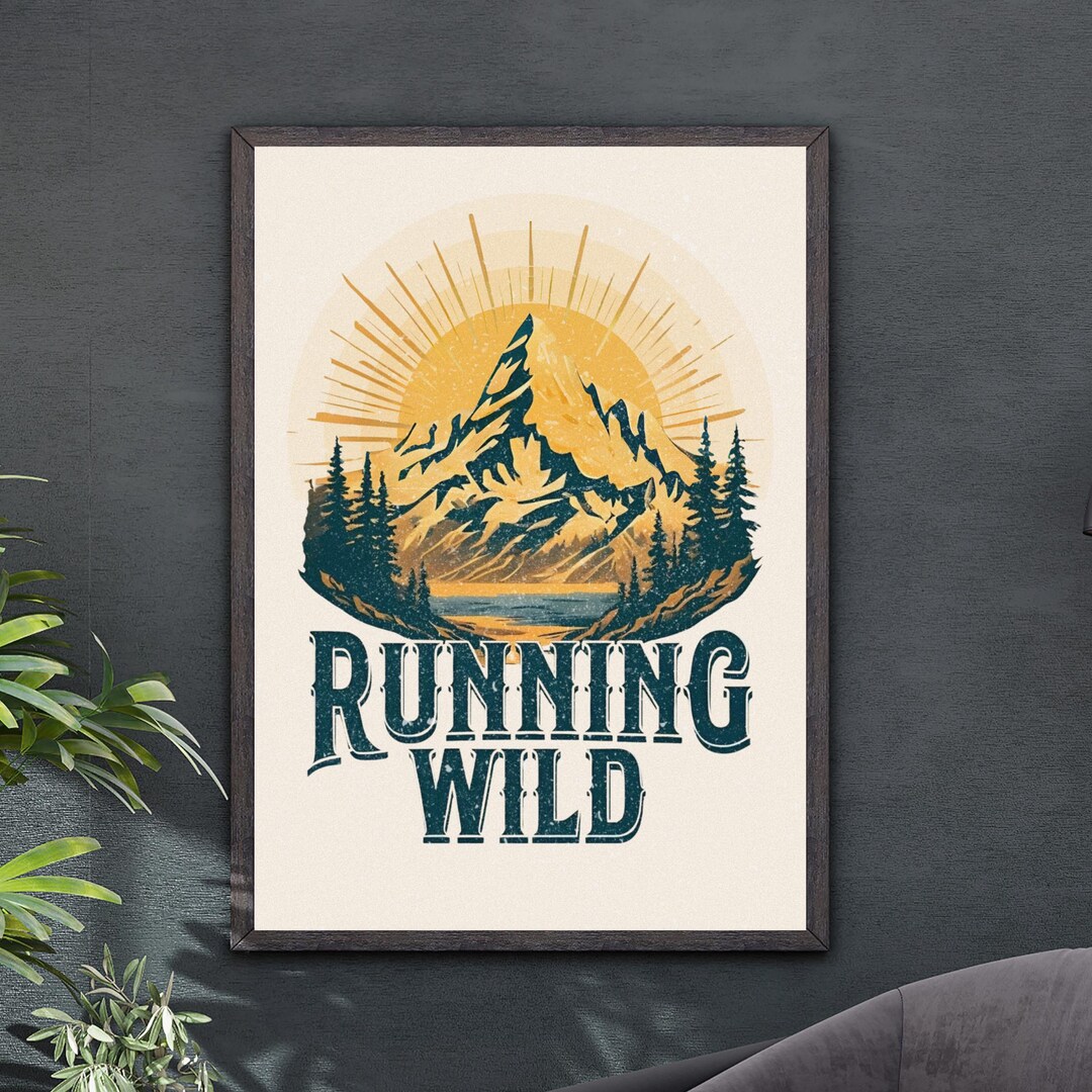 Running Poster, Trail Running Poster, Retro Running Poster, Runner Wall ...