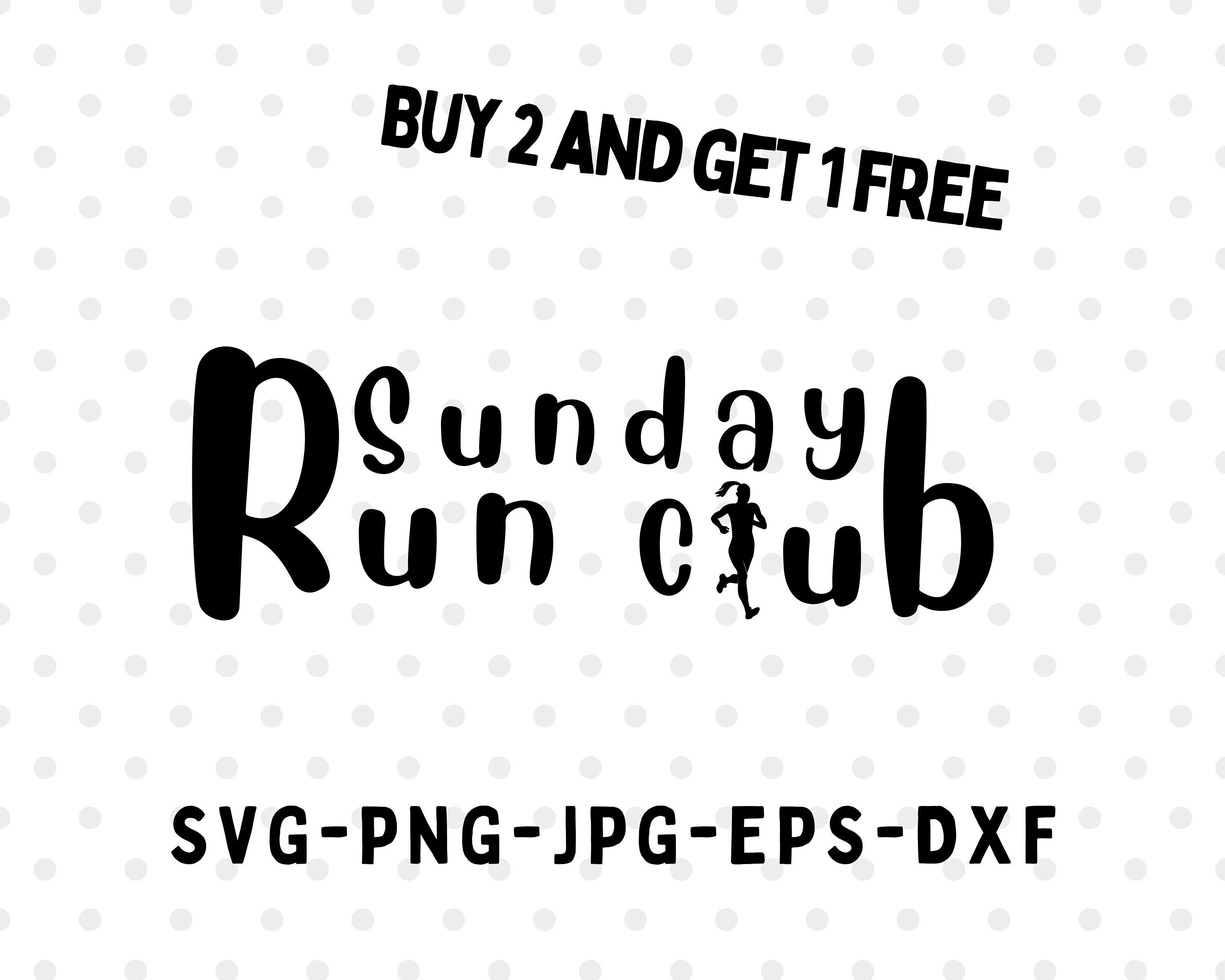 SUNDAY RUN CLUB Svg, Funny Running, Running is My Therapy ...