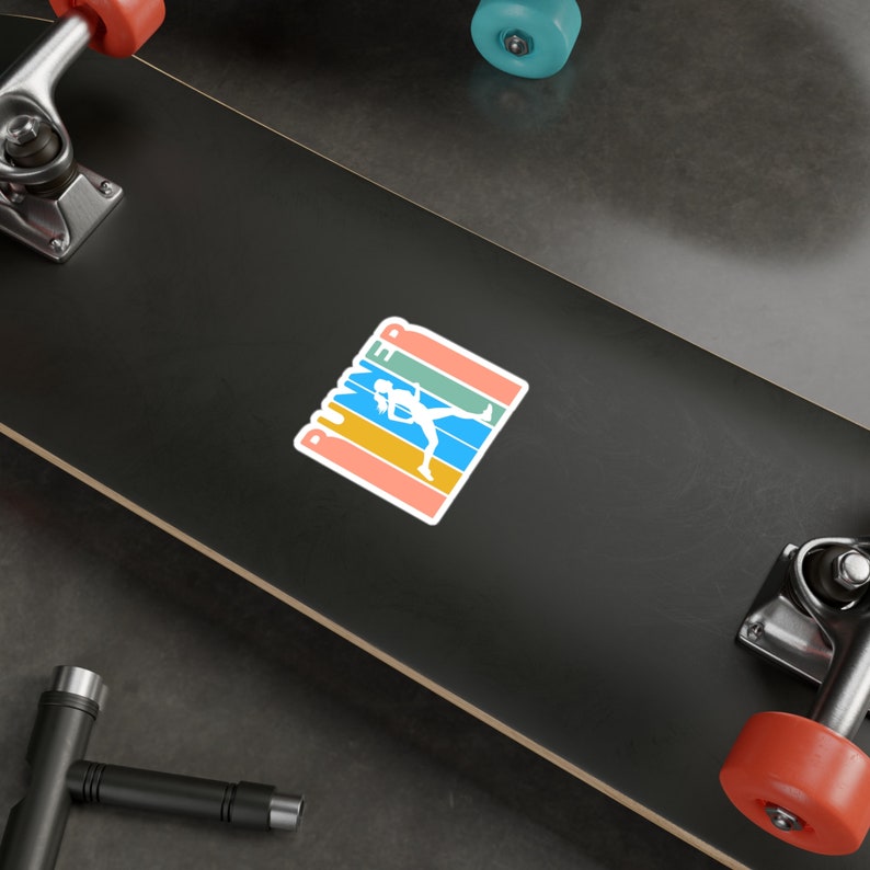 Vibrant Runner Silhouette Sticker, Vintage Runner Sticker, Running ...