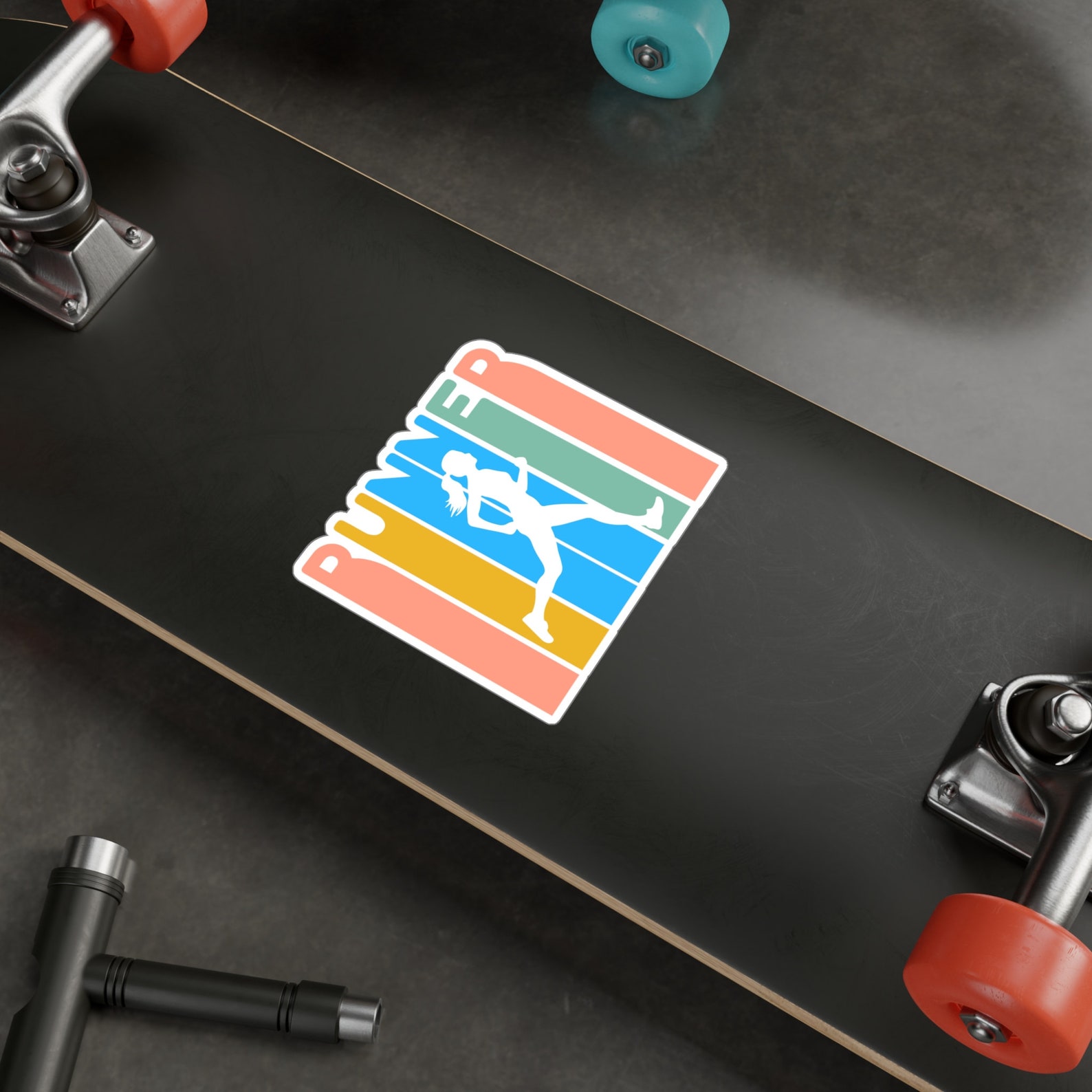 Vibrant Runner Silhouette Sticker, Vintage Runner Sticker, Running ...