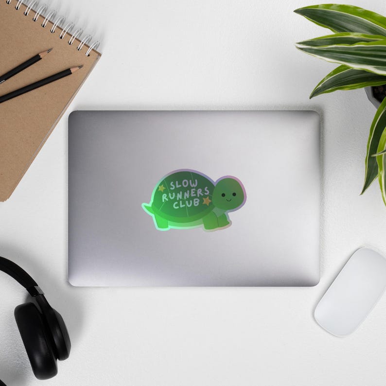 Holographic Slow Runners Club Sticker, Funny Running Sticker, Parkrun ...