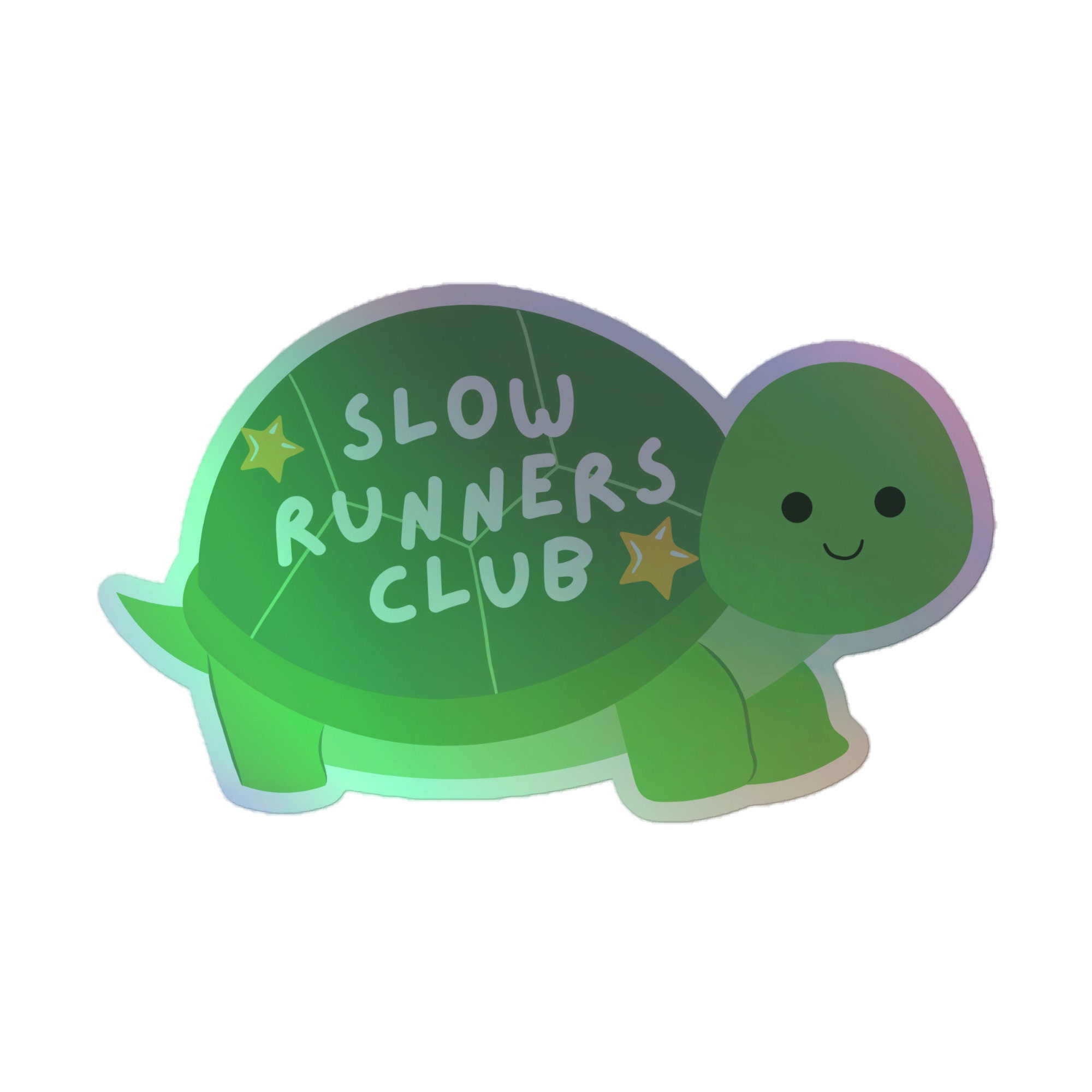 Holographic Slow Runners Club Sticker, Funny Running Sticker, Parkrun ...