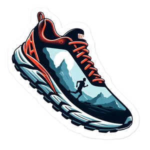RUNNING SHOE Sticker, Trail Runner Sticker, Mountain Sticker, Outdoor ...