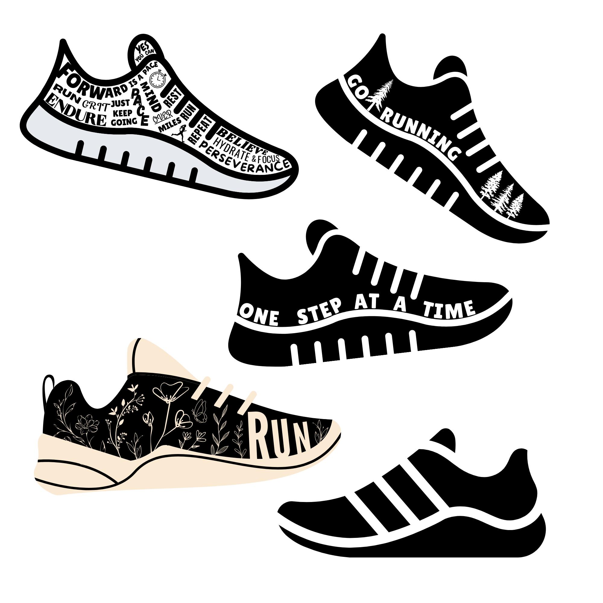 Running Shoe SVG, Running Svg, Running Girl Svg, Running Sneaker SVG ...