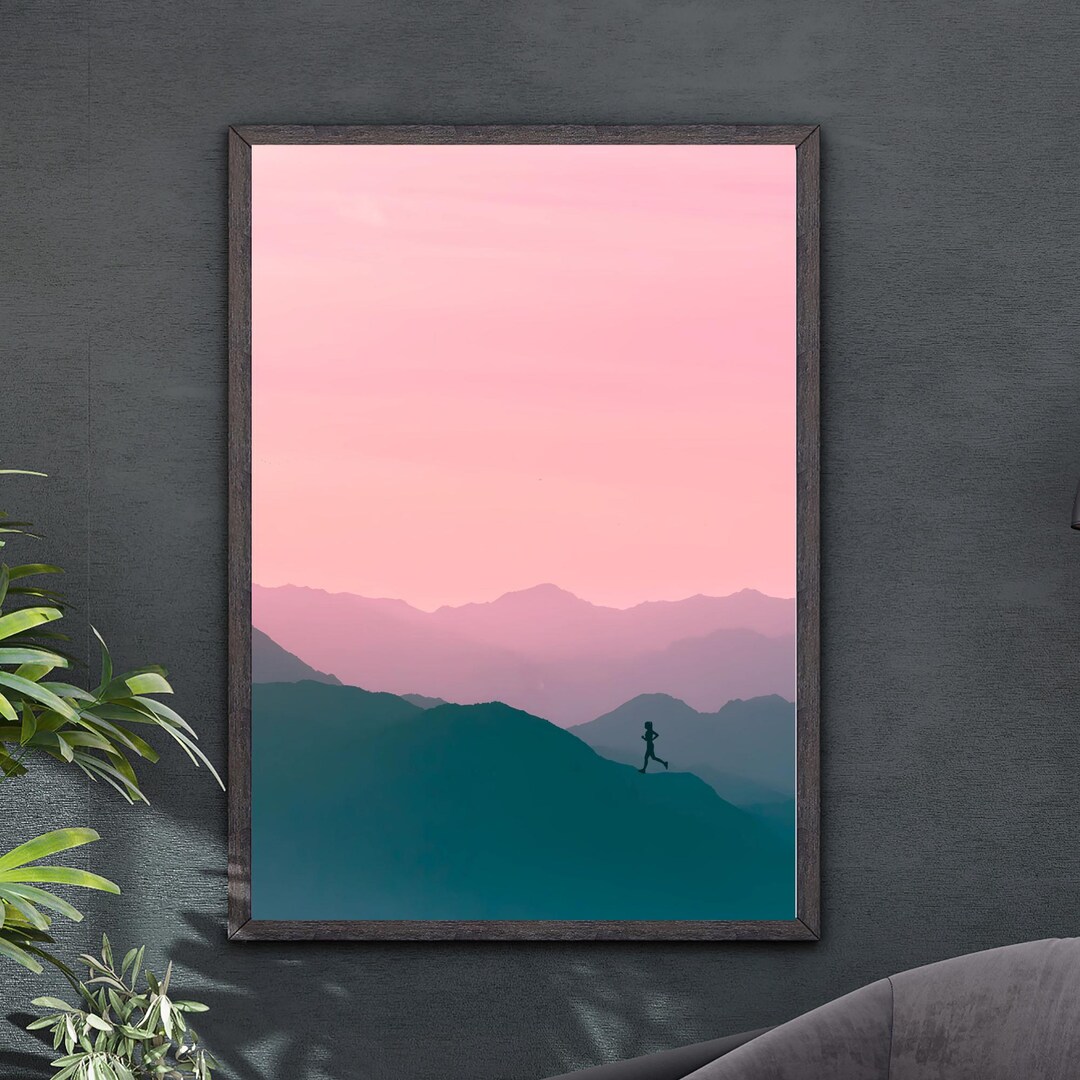 Trail Running Poster, Women Running Poster, Running Poster, Retro ...