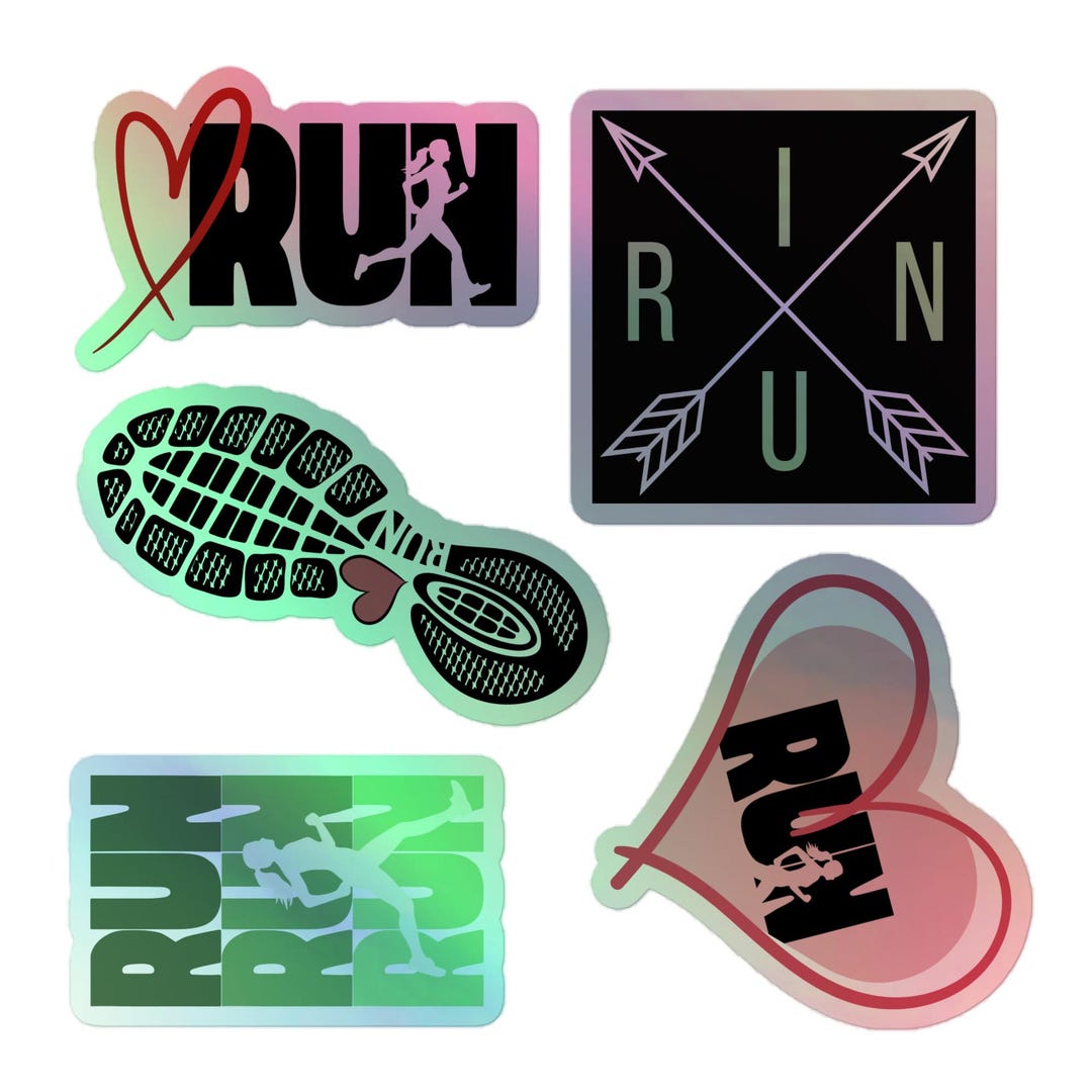 Holographic Running Sticker Pack, Runner Sticker, Women Runner, Women ...