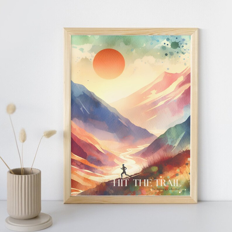 HIT THE TRAIL Digital Print, Mountain Running Poster, Trail Runner ...