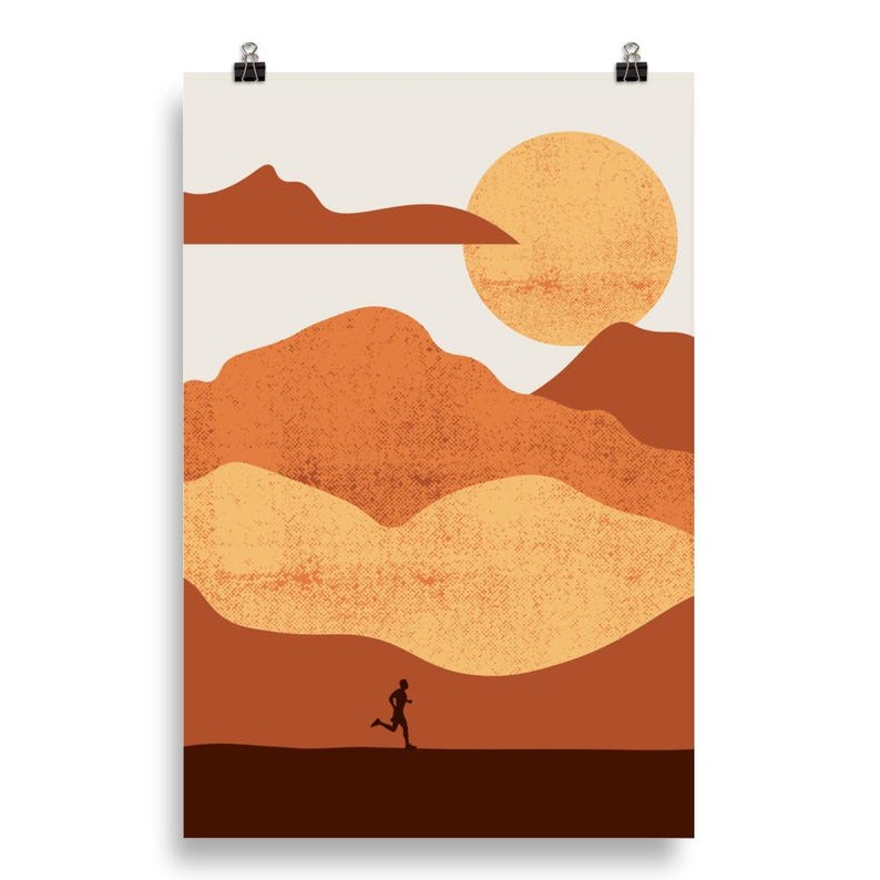 Running Poster, Trail Running Poster, Retro Running Poster, Runner Wall ...