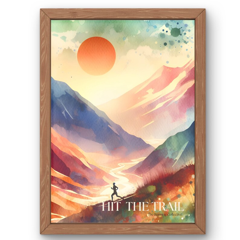HIT THE TRAIL Digital Print, Mountain Running Poster, Trail Runner ...