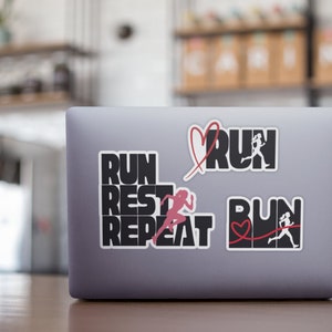 RUN Sticker Pack, Women Running Stickers, Runner Gift, Running Decal ...