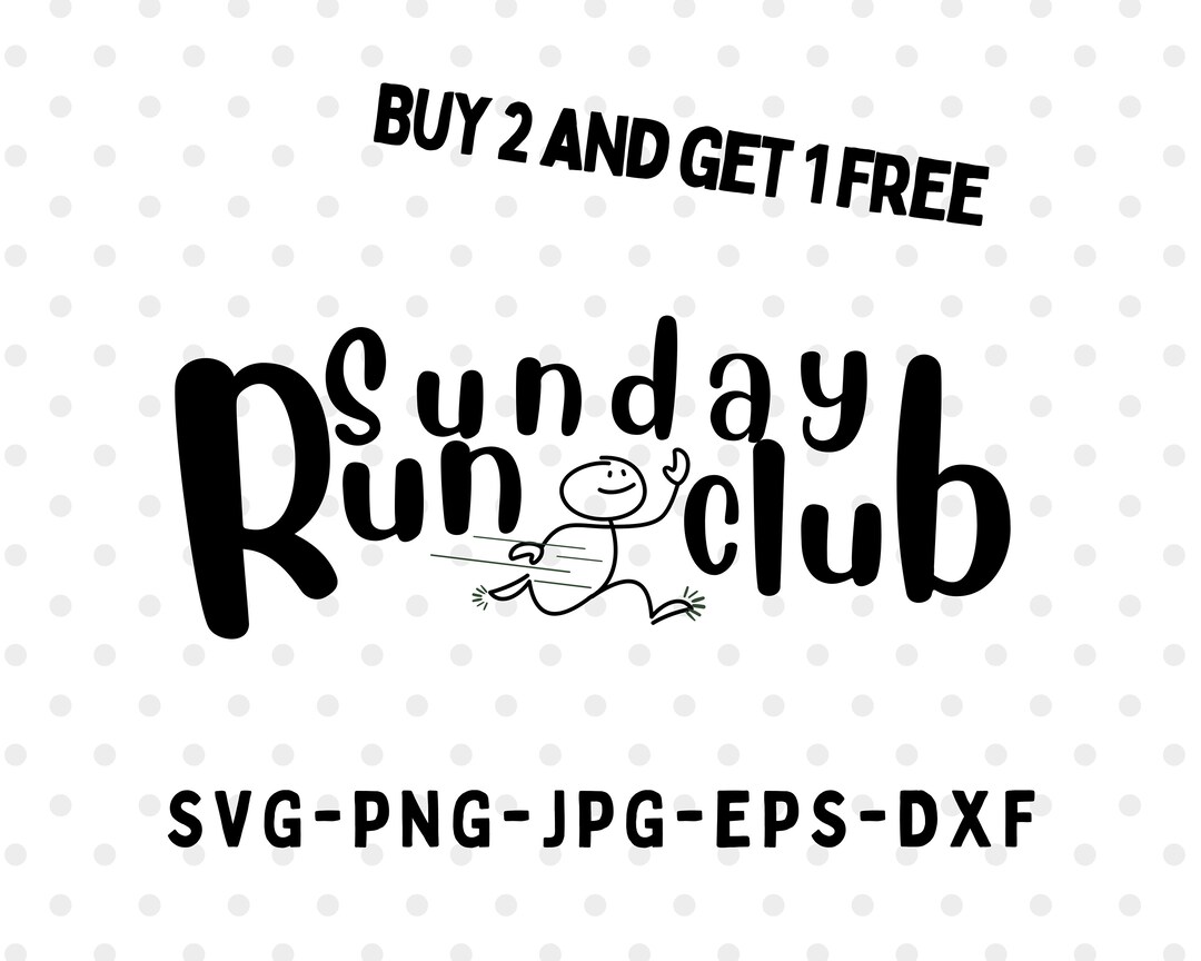 SUNDAY RUN CLUB Svg, Funny Running, Running is My Therapy ...