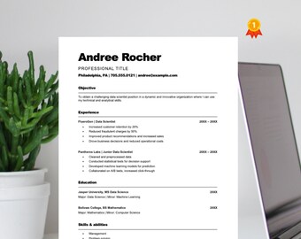 ATS Resume Template for Google Docs, Microsoft WORD & Pages, Resume ...