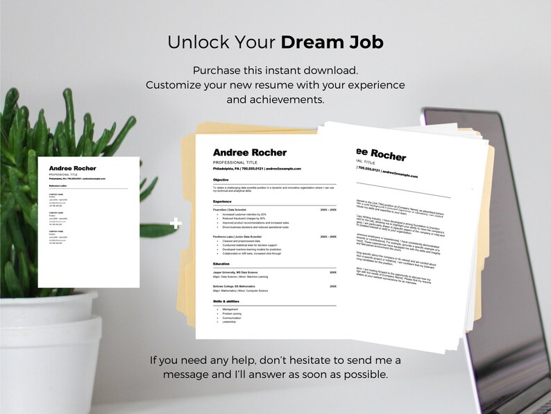 ATS Resume Google Docs Resume Template for Word & Pages Clean CV ...